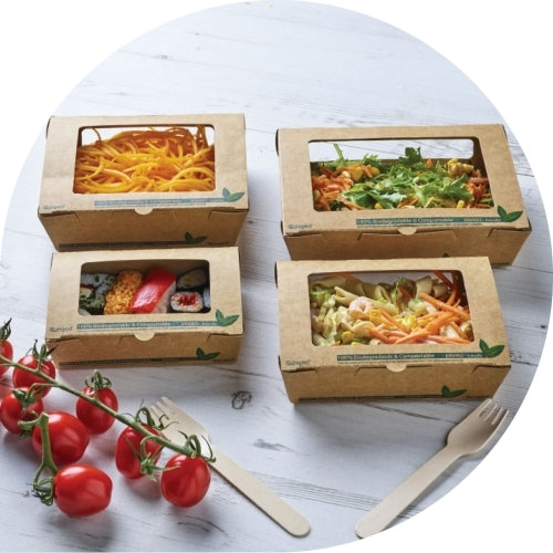 Dispopak Compostable Tuck Top Salad Boxes – Dispo International