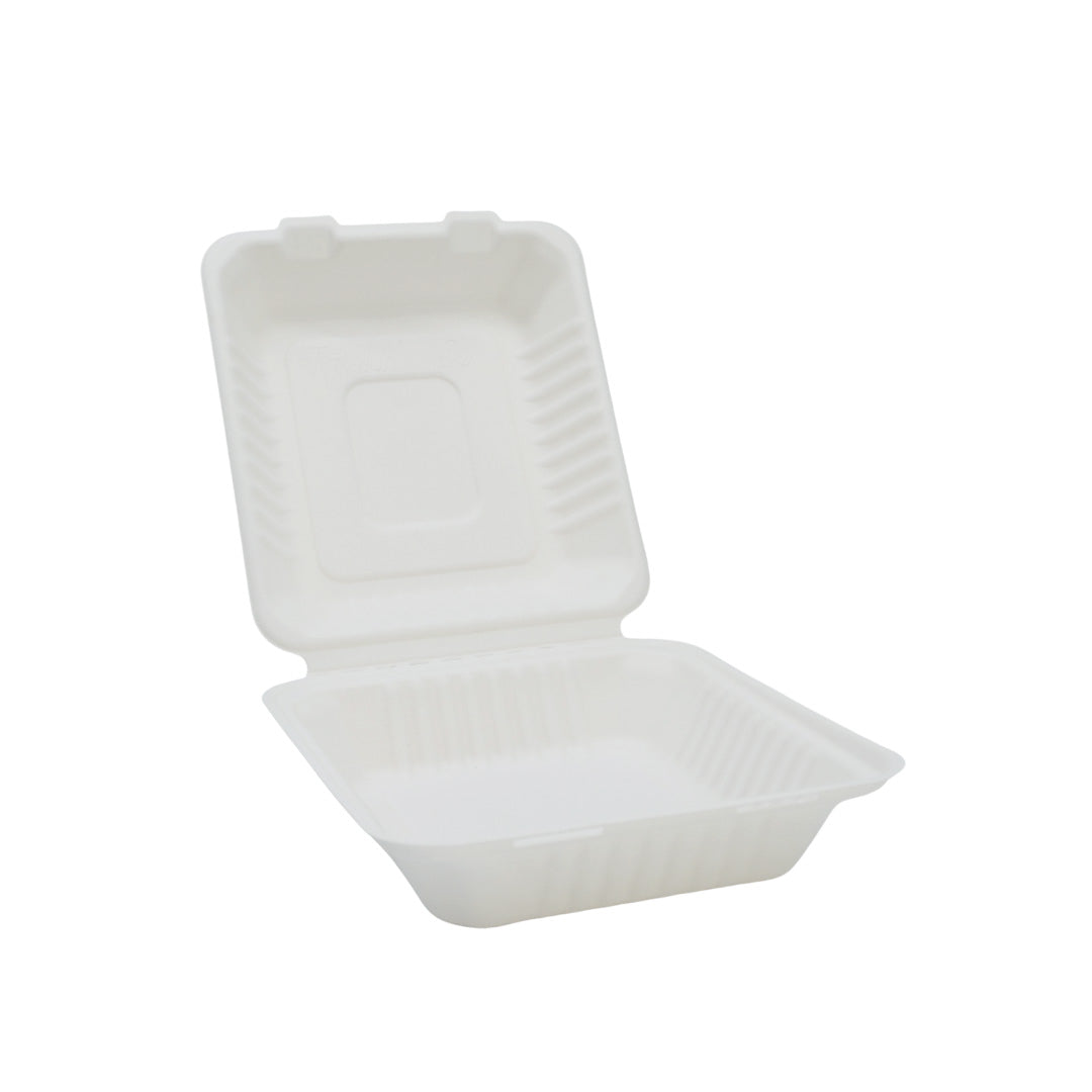 8" Bagasse Clamshell Lunch Box – Dispo International