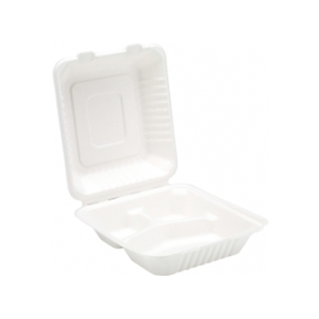 8" Bagasse Clamshell 3 Compartment – Dispo International